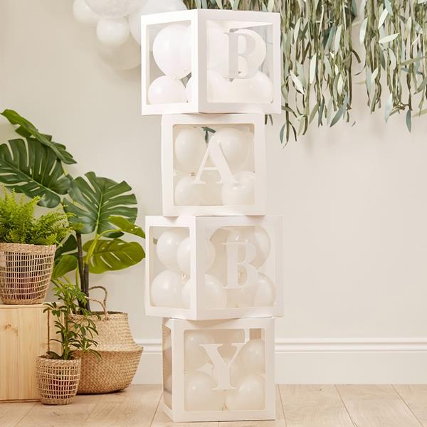 Cubos para Balões Baby Brancos | Misterius.pt