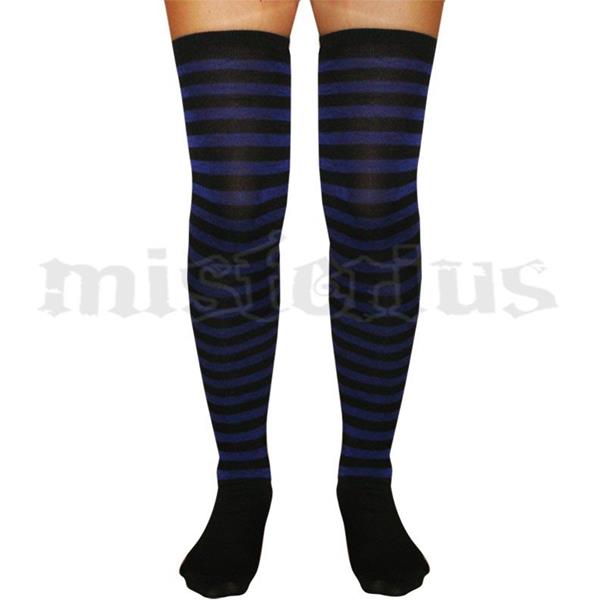 Meias Pretas Às Riscas Azuis | Misterius